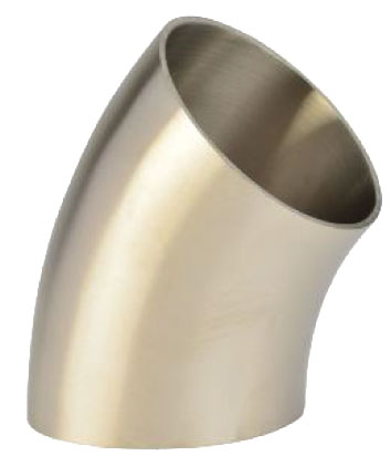 Weld Elbow (2WK), 45 Degree, 316LSS, 4", 3-A Sanitary Certified, Short ...