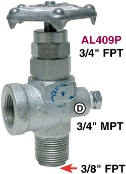Squibb Taylor Applicator Tank Valve, 3/4" FPT Outlet, 3/4" MPT Inlet ...